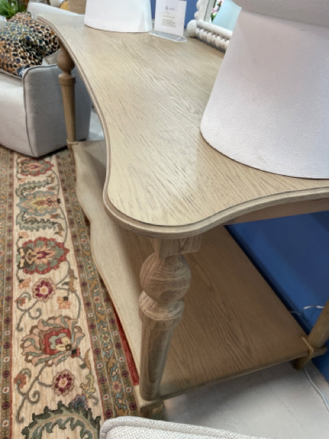 GABBY CONSOLE LIGHT WOOD CURVE WOOD WITH SHELF – Consign & Design