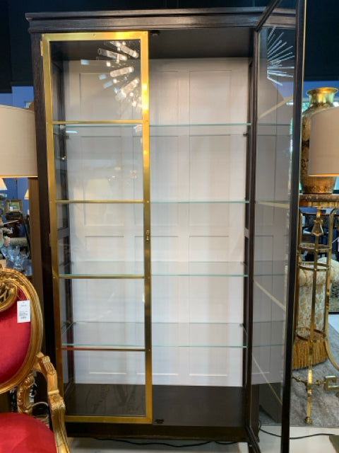 CENTURY MAISON DISPLAY CABINET 2 GLASS DOOR GOLD TRIM – Consign & Design