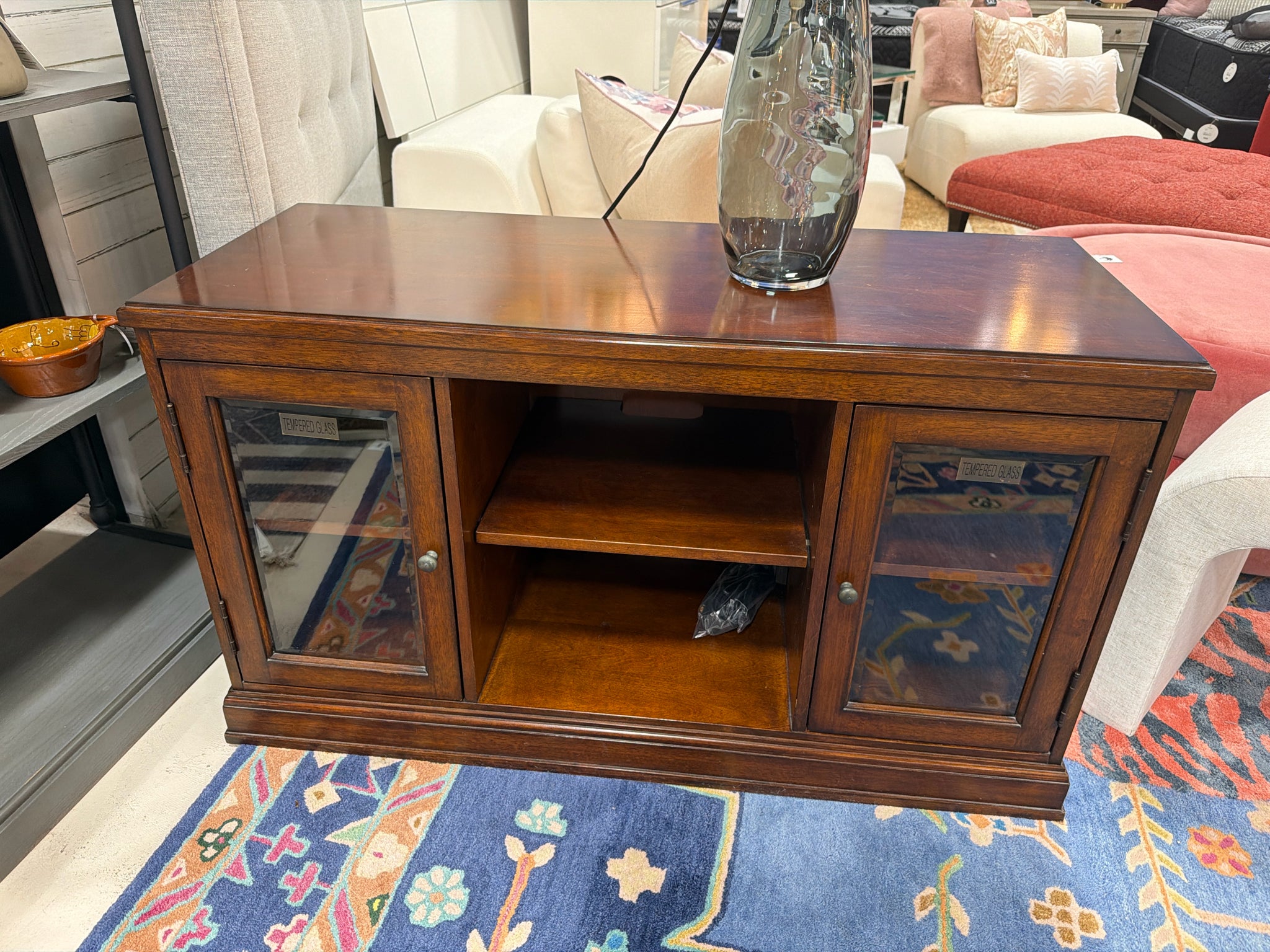 BASSETT WOOD TV CONSOLE 2 DOOR – Consign & Design